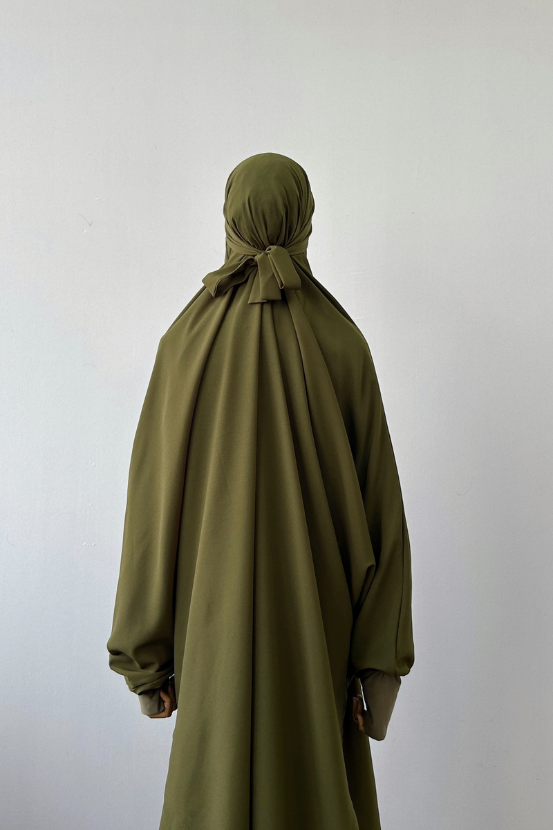 French Khimar- OLIVE GREEN – Khadijah